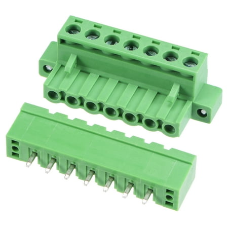 5.08mm Pitch 7 Pin 10A PCB Mount Screw Terminal Block Straight Plug-in ...