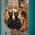 Acrylic Round Hanging Ornament for Wall Door Window, Five Black Cat ...