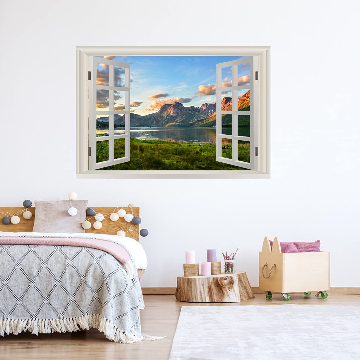 VWAQ - Nature Lake Scenery Window Decal Mountain Vinyl Wall Decal ...