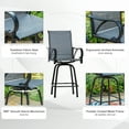 Summit Living 5 Piece Outdoor Patio Swivel Bar Stool Dining Set With 4