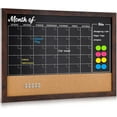 Chalkboard Calendar Corkboard Combo, 24" x 36" Large Bulletin Board ...
