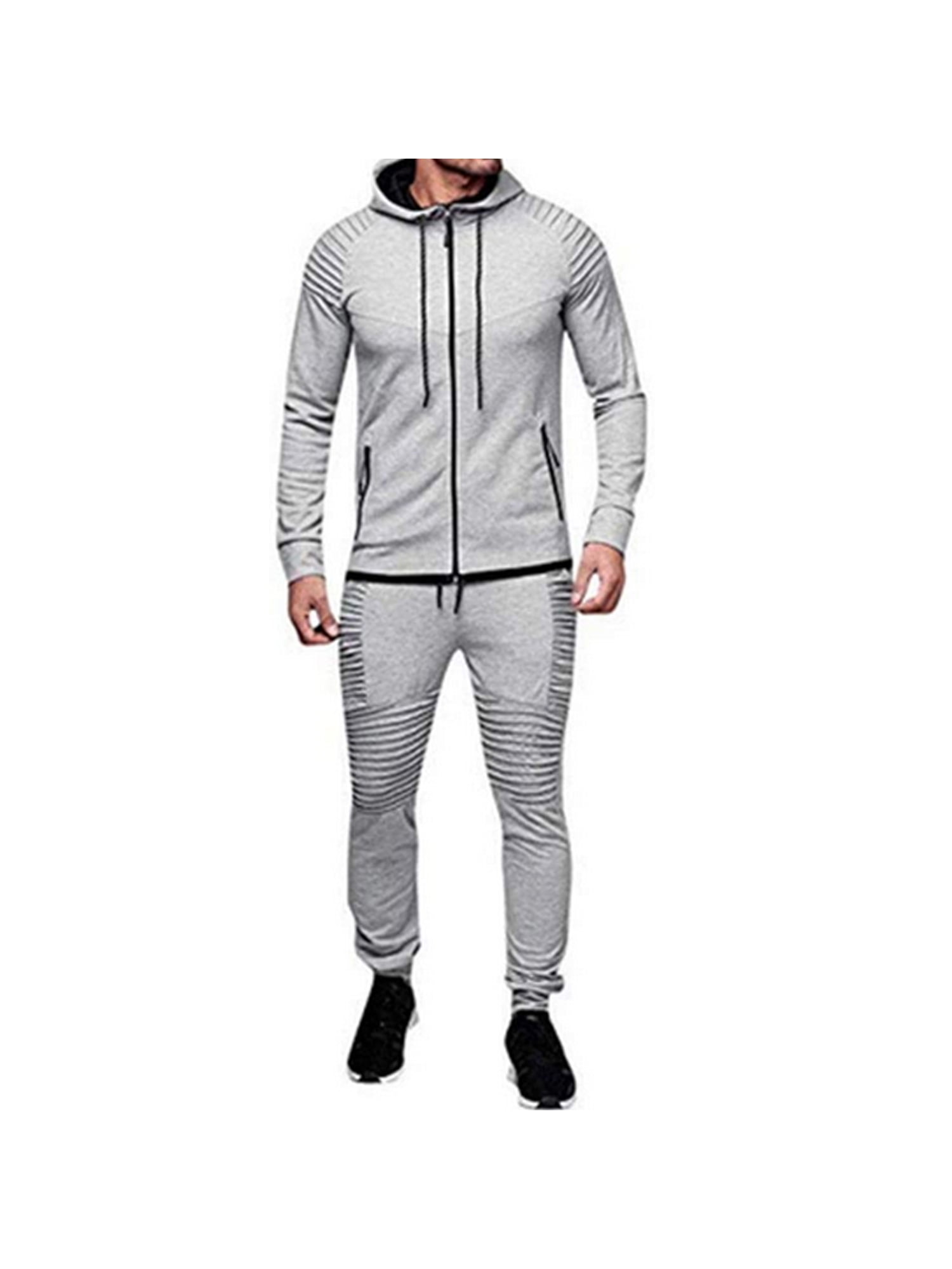 Spring hue Mens Tracksuit Jogging Top Bottom Sport Suit Hoodie Coat ...