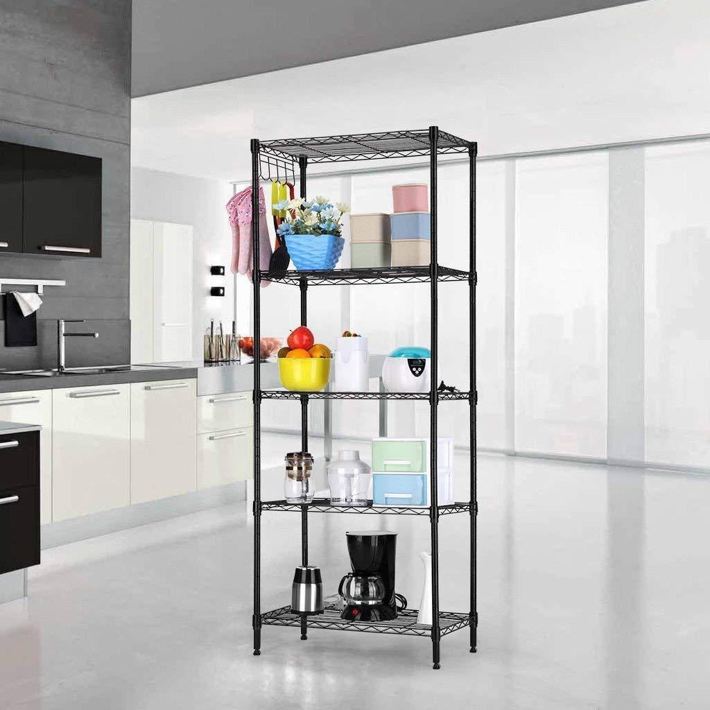 SalonMore 5-Tier Wire Rack Metal Shelf Adjustable Unit Garage Kitchen ...
