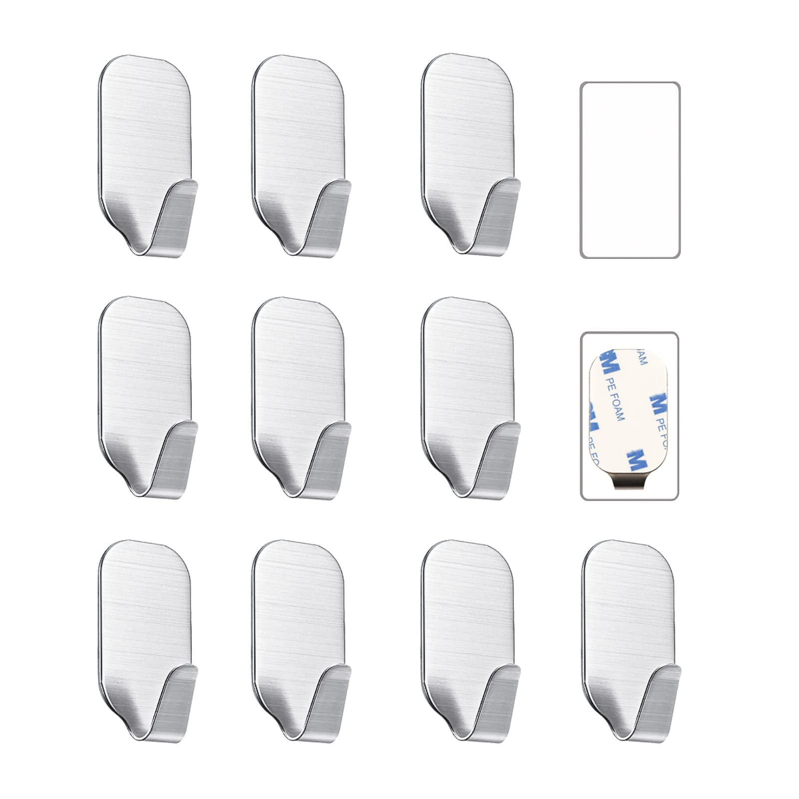Rongsi 10 Pcs Extra Strong Self Adhesive Hooks for Walls,Heavy Duty ...