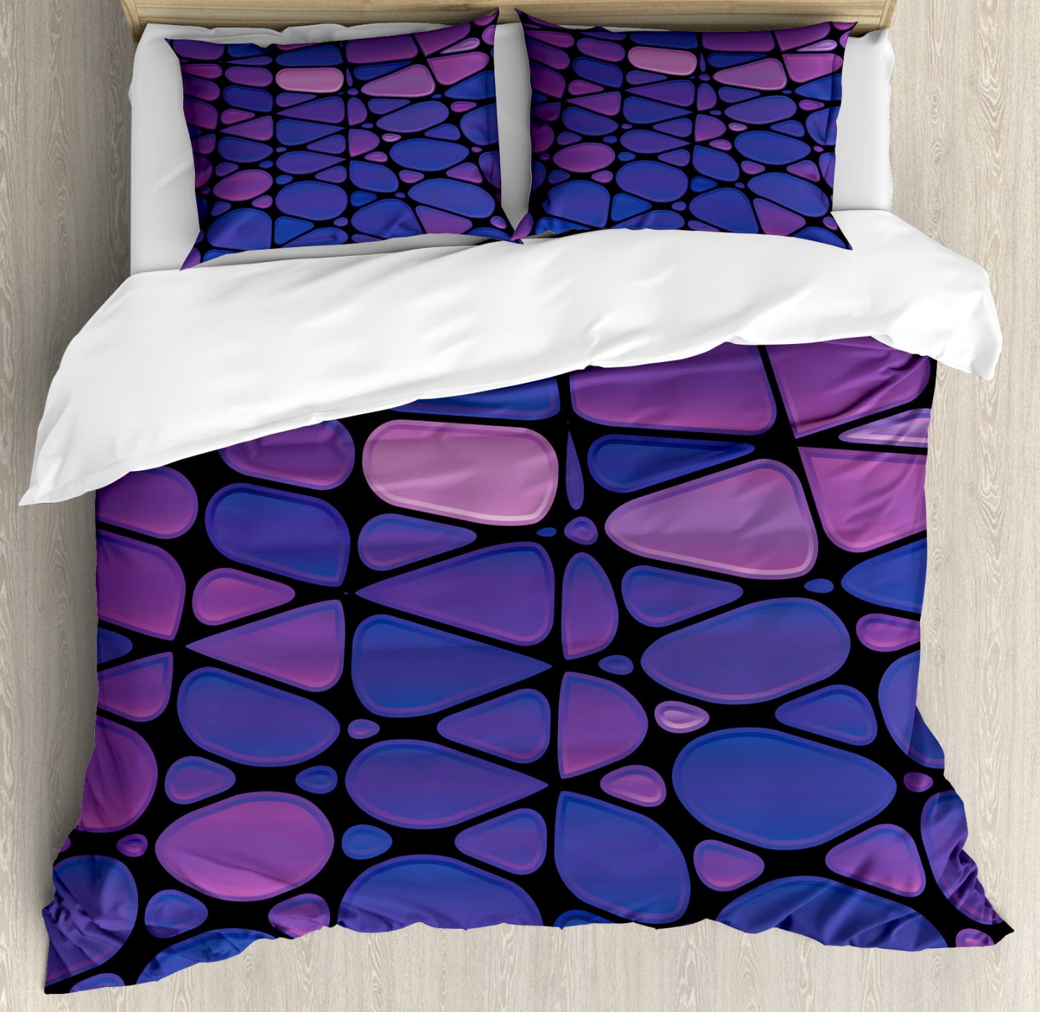 Abstract Duvet Cover Set, Contemporary Stained Glass Design with ...