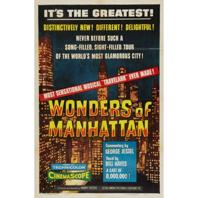Wonders Of Manhattan Movie Poster 24x36 Art Poster 24x36 Multi-Color ...