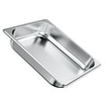 4-Pack Stainless Steel Half-Size Steam Table Pan, 2.5" Deep Anti-Jam ...