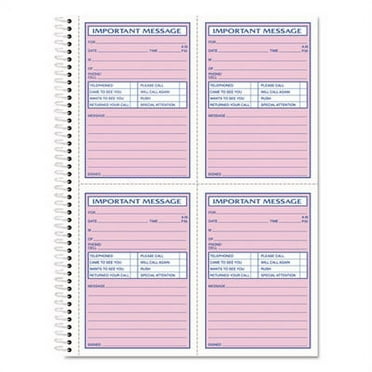 TOPS Voice Mail Log Book, 8 1/2 X 8-1/4, 1,400-Message Book -TOP44165 ...