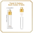 9Sets 3 Colors Clear Glass Long Bottle Pendants with Alloy Cap and ...
