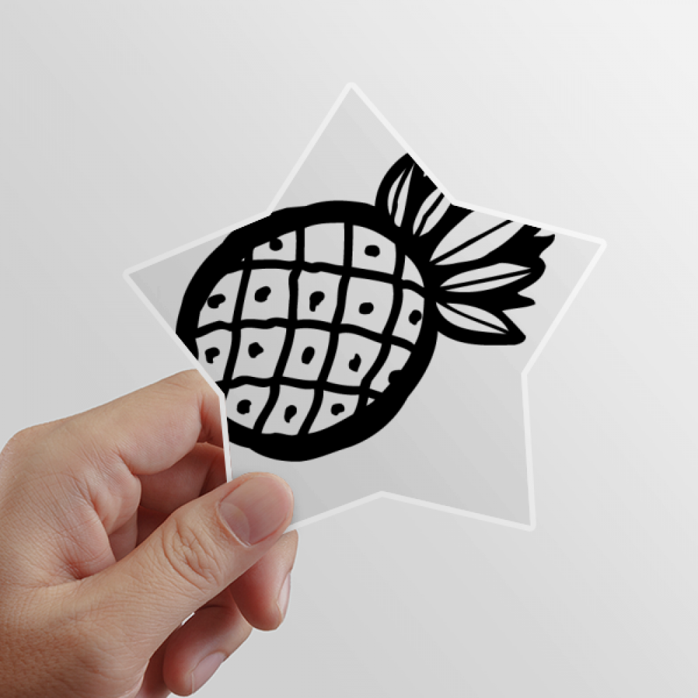 Black Pineapple Line Drawing Fruit Star Sticker Paster Vinyl Car Tags ...
