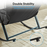 BALUS Rocking Chair, Leather Nursery Recliner with Adjustable Backrest ...