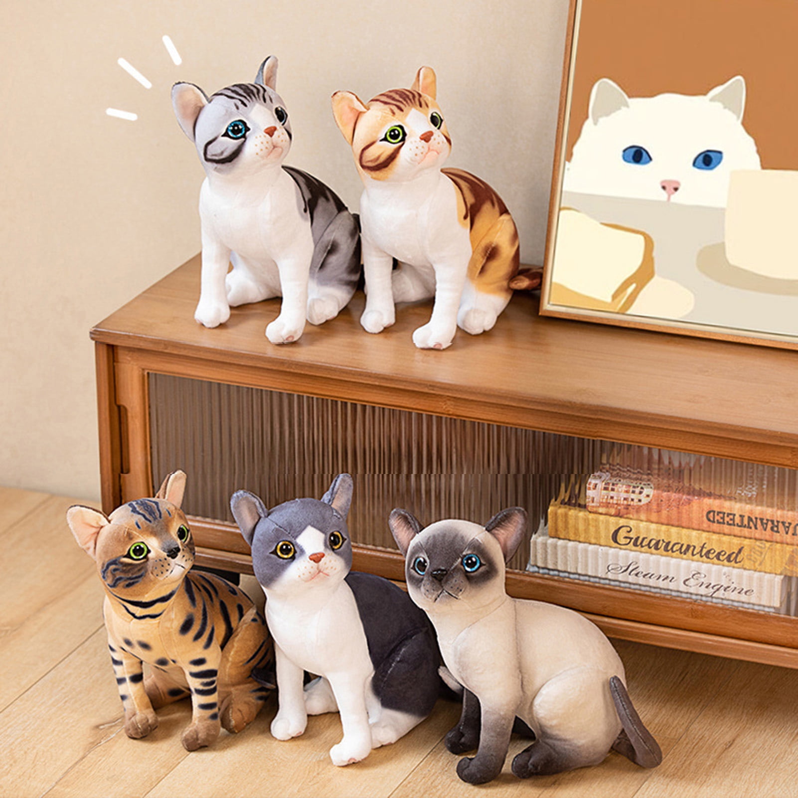 Simulation Cat Doll - PP Cotton Filling - Vivid Look - 3D Eyes - Soft ...