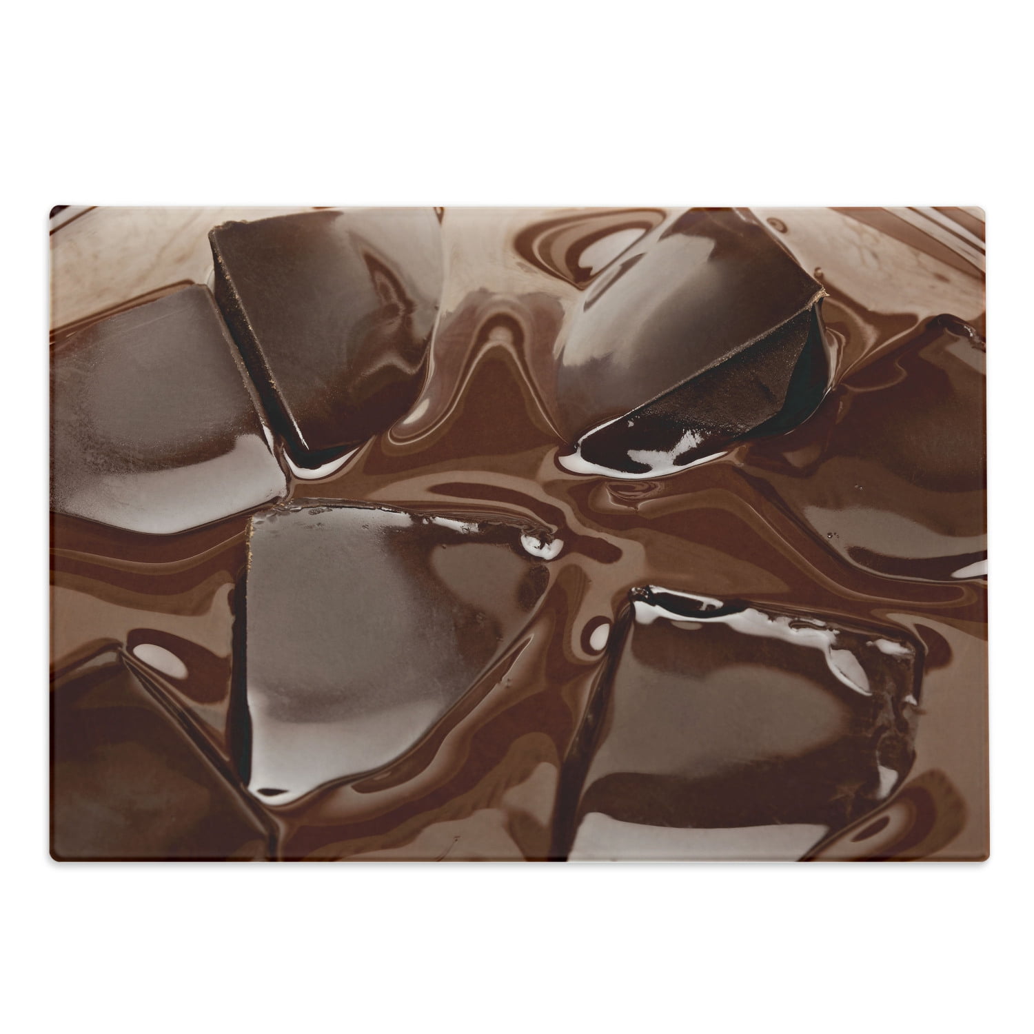 Chocolate Cutting Board, Close-up Image of Melting Chocolate Pieces ...