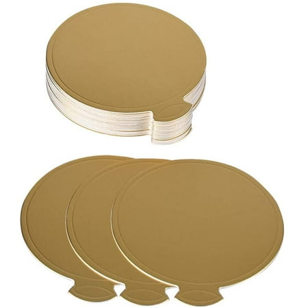 100pcs 9cm/3.5inch Round Golden Cake Base Mousse Cake Cupcake Paper ...