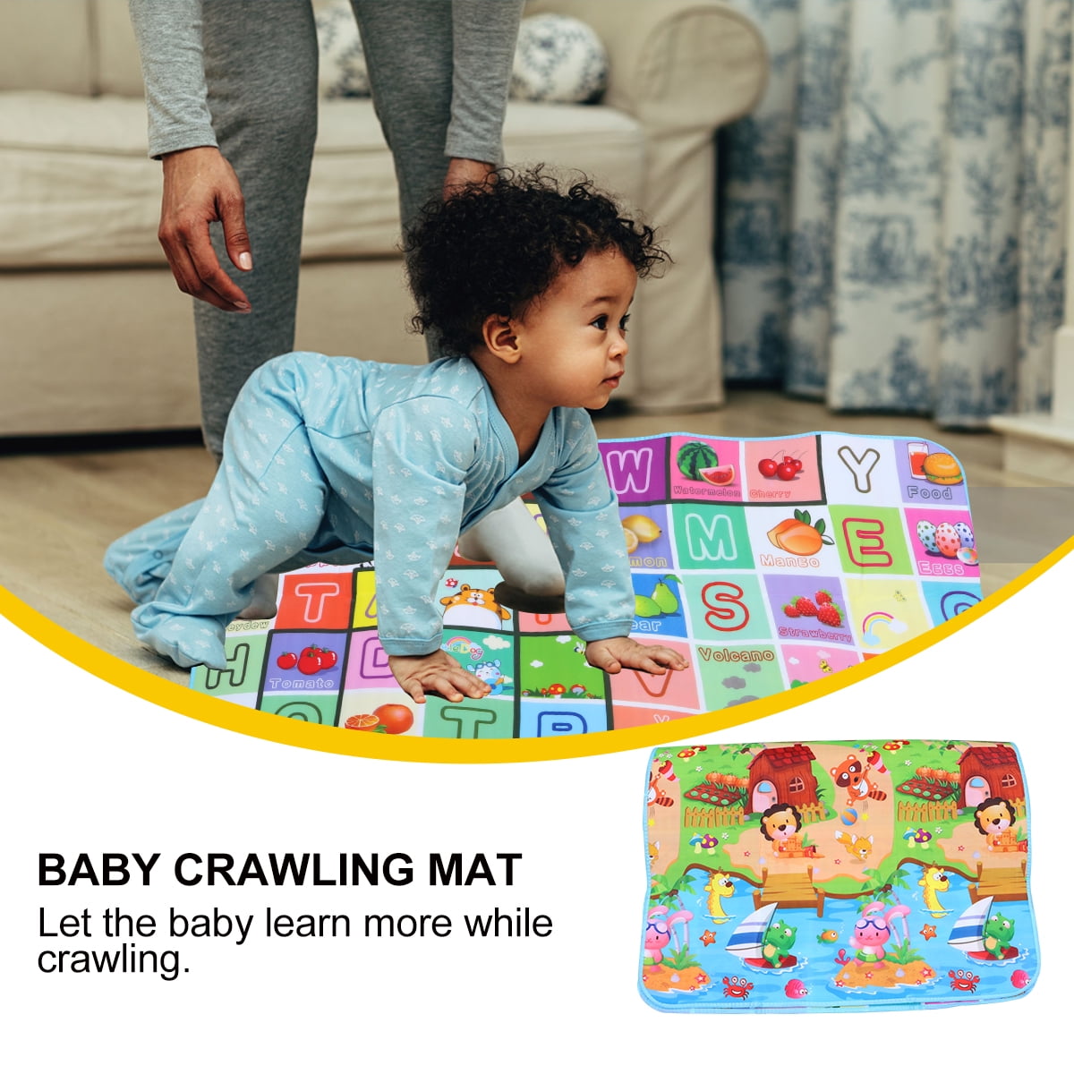play mat Double-Sided Cartoon Newborn Play Mat Safe Crawling Play Pad ...