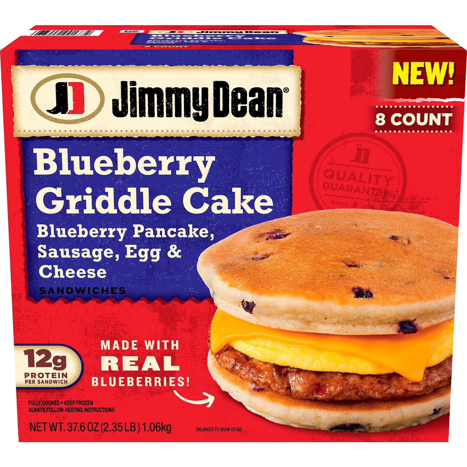 Jimmy Dean Blueberry Griddle Cake Breakfast Sandwiches with Sausage ...