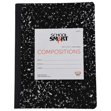 Oxford Composition Book, 9-3/4 x 7-1/2, Wide Rule, Black Marble, 100 ...