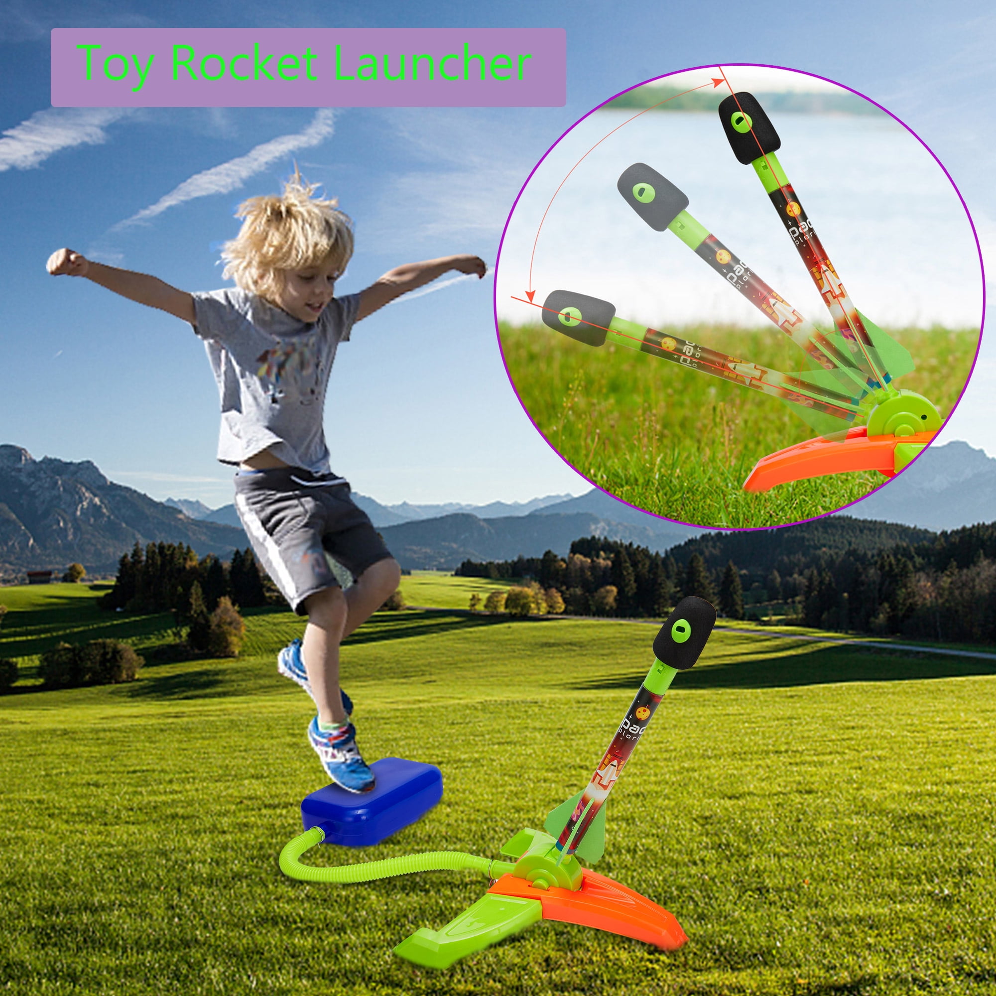 Air Rocket Toy Ultimate LED Rocket Launcher for Kids, Air Powered, Foam ...