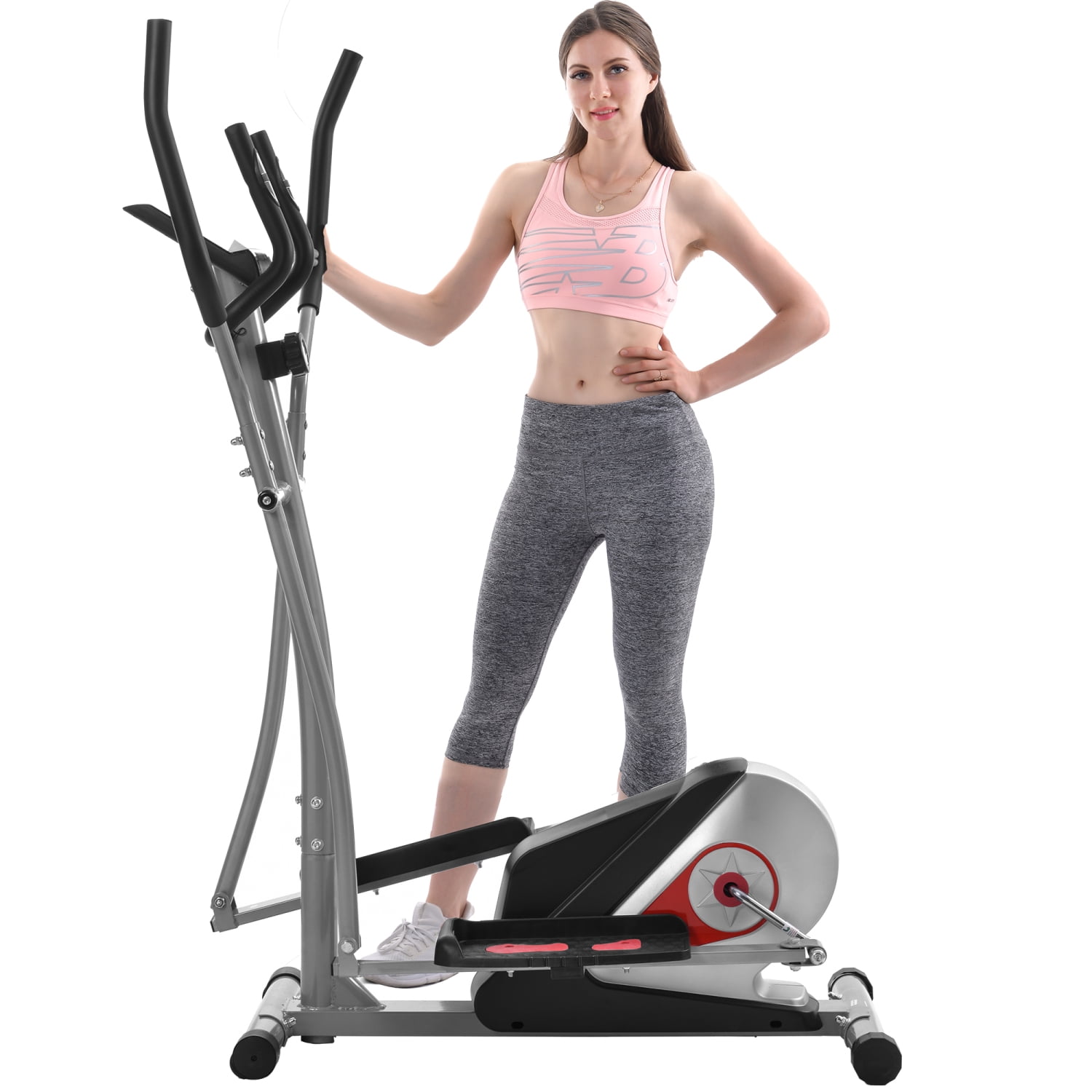 Foldable Magnetic Elliptical Training Machine Cross Trainer with & LCD ...