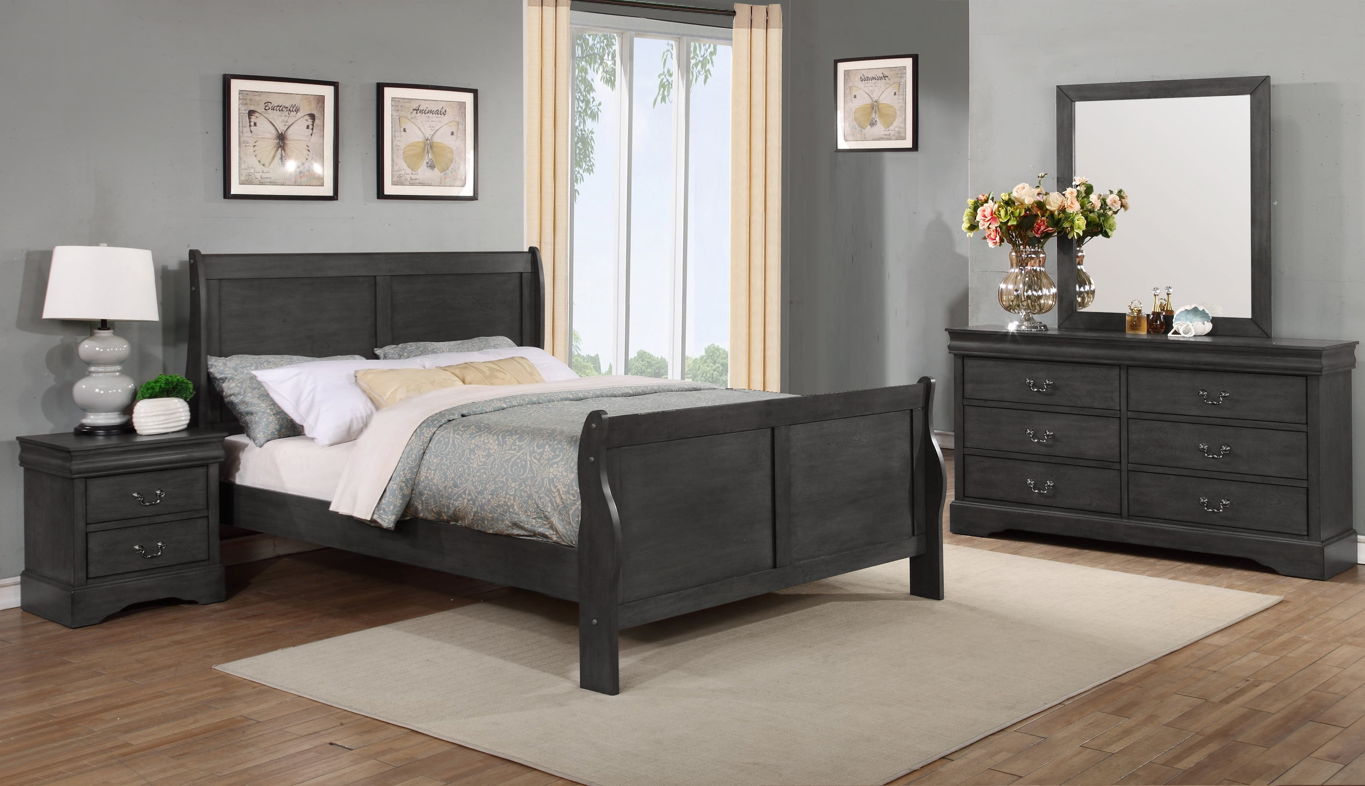Emmet Louis Phillippe Bedroom Set (4pc/5pc) - Walmart.com