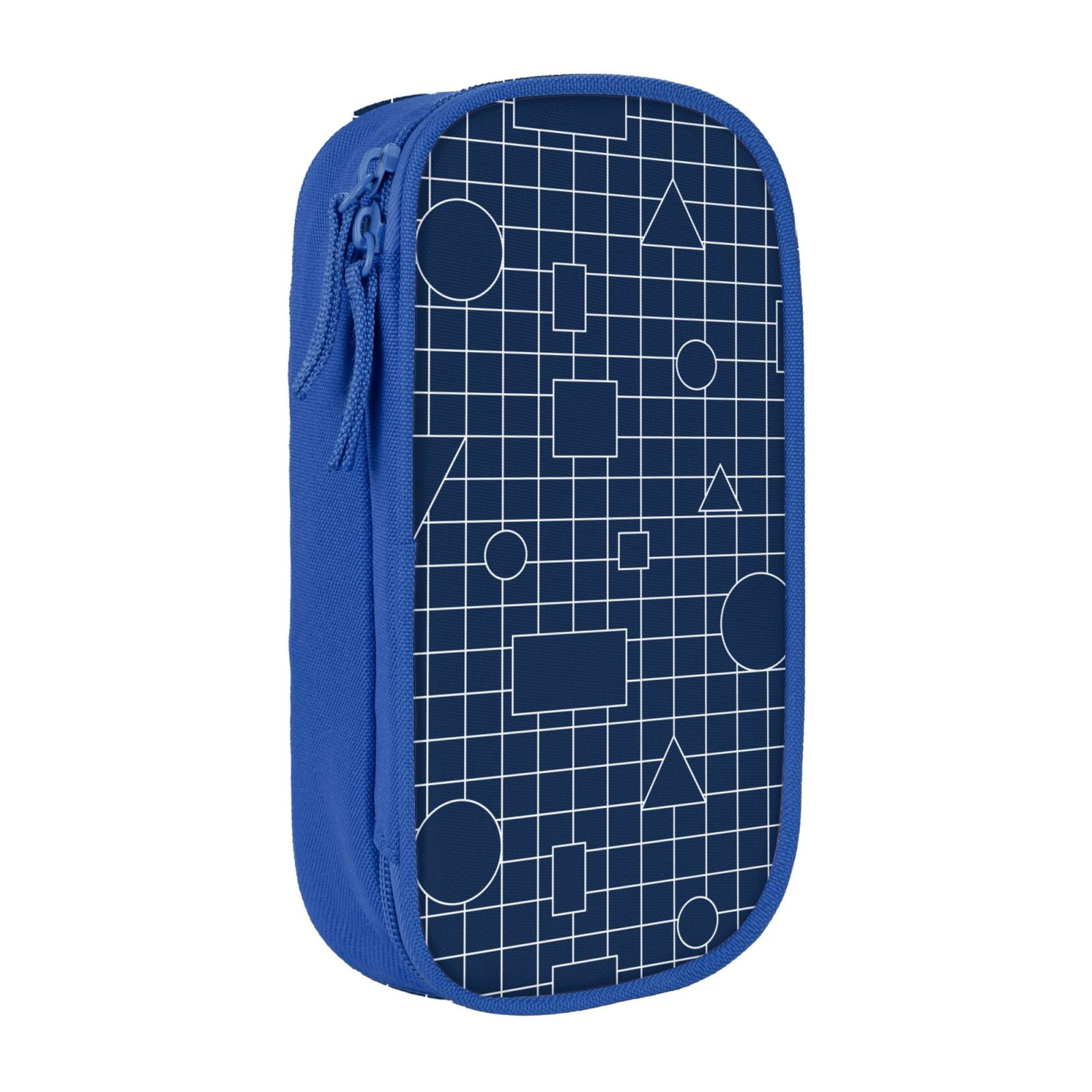 Large Storage Pencil Case, Vector Seamless Blue Geometric Shapes ...
