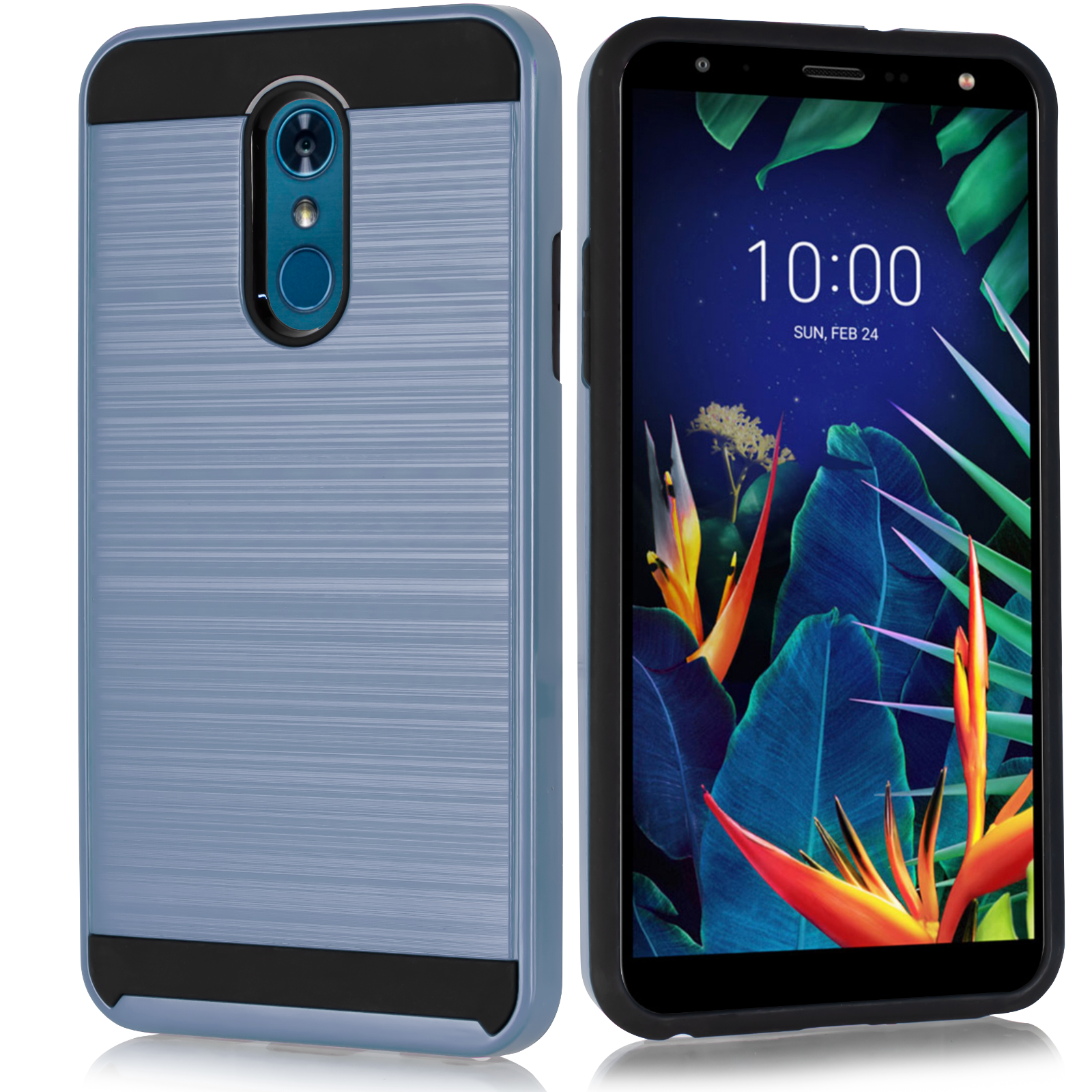 for 6.2" LG Stylo 5 Brushed Metal Slip Resistant Hybrid Slim Hard Back ...