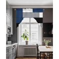 Blue Gray Swag Valance and Tier Curtains Set Abstract Color Block ...