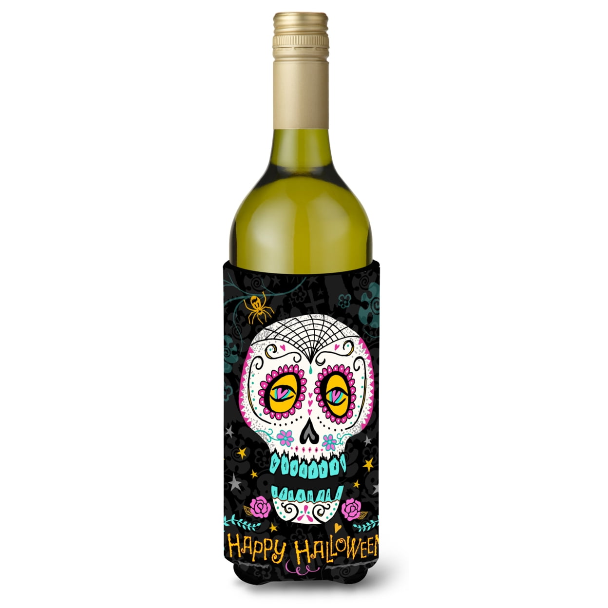Carolines Treasures VHA3035LITERK Happy Halloween Day of the Dead Wine ...