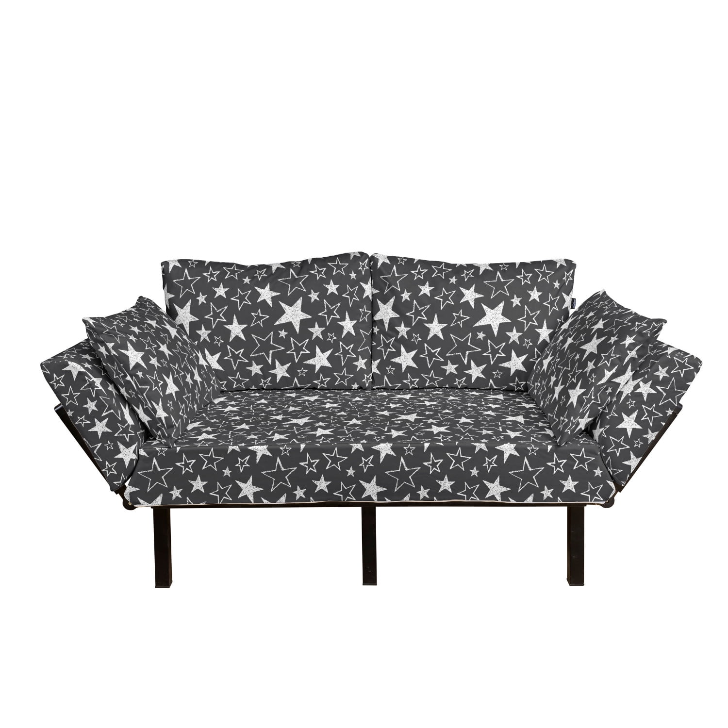 Star Futon Couch, Greyscale Illustration Chalk Design Hand Drawn 5 ...