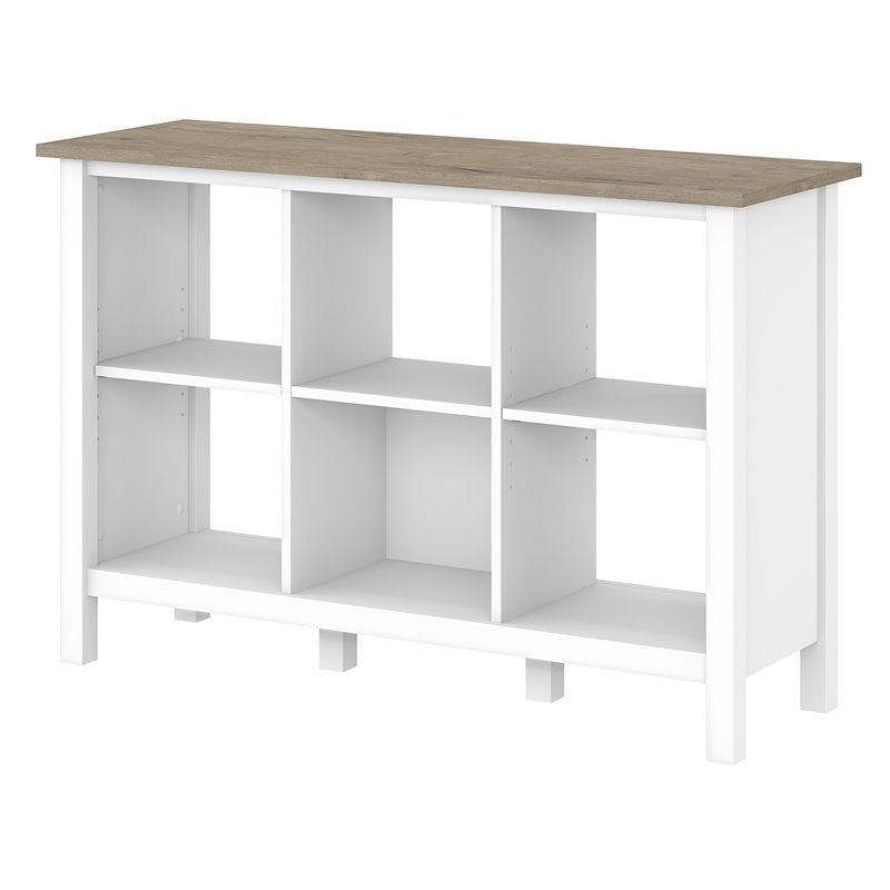Atlin Designs Modern 6 Cube Bookcase in Shiplap Gray/White - Engineered ...