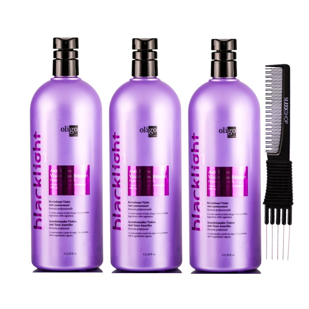 OLIGO Blacklight Anti-Yellow Violet Conditioner (32 oz) with SLEEKSHOP ...