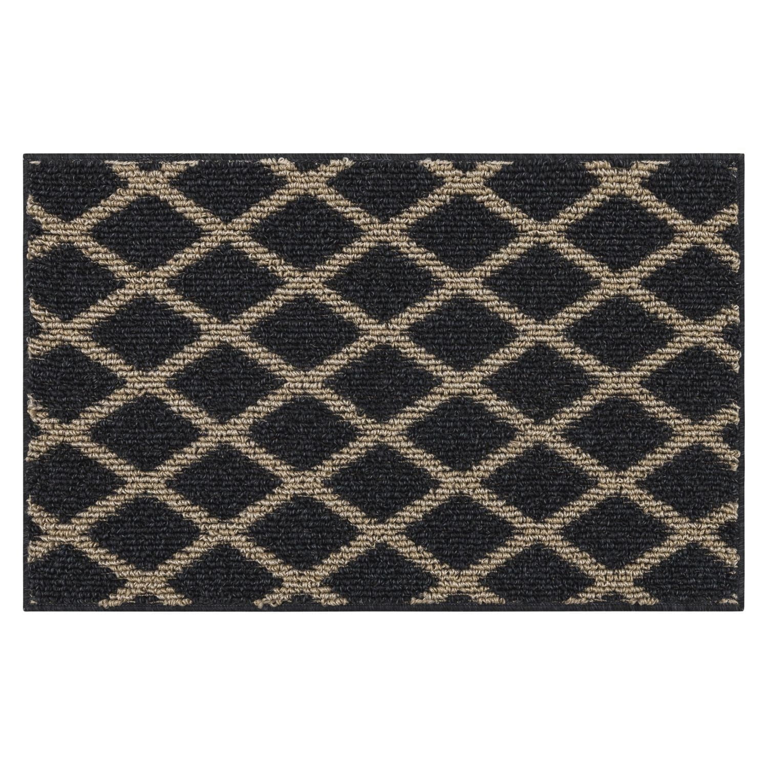Click here for Mohawk Home Lewis Diamond Near Black/Tan Tufted Po... prices