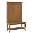 Linon Santa Fe Hall Tree with Four Hooks, Antique Brown Finish ...