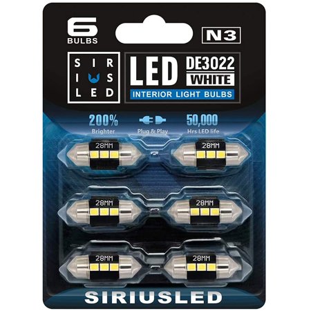 SIR IUS N3 DE3021 DE3022 bulbs Pure white Super Bright Festoon 300 ...