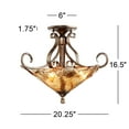 Franklin Iron Works Amber Scroll Ceiling Light Fixture, 20 1/4" Wide ...