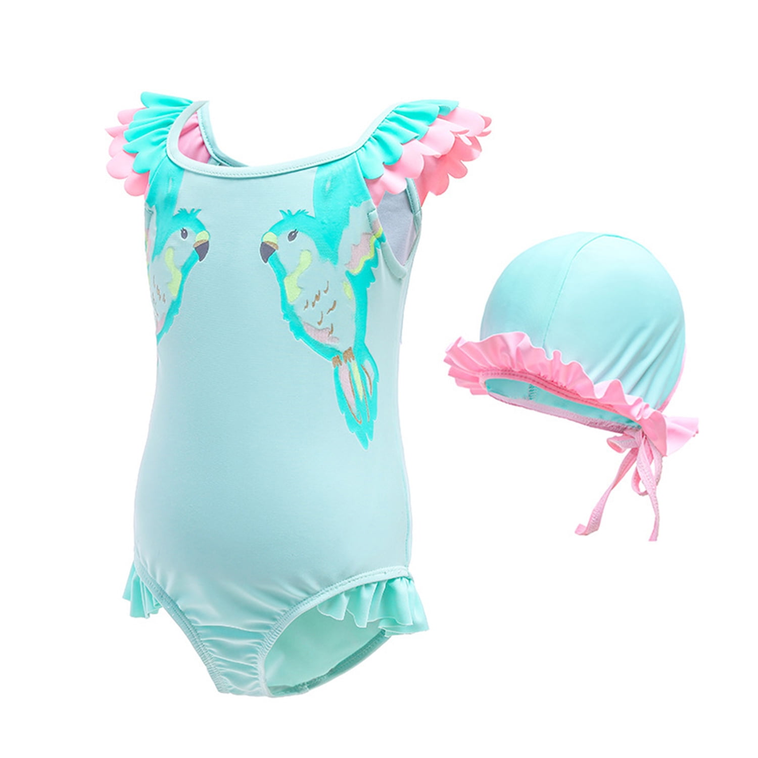 HAWEE Girls Princess One Piece Swimsuit with Skirt Swimwear Swimming ...