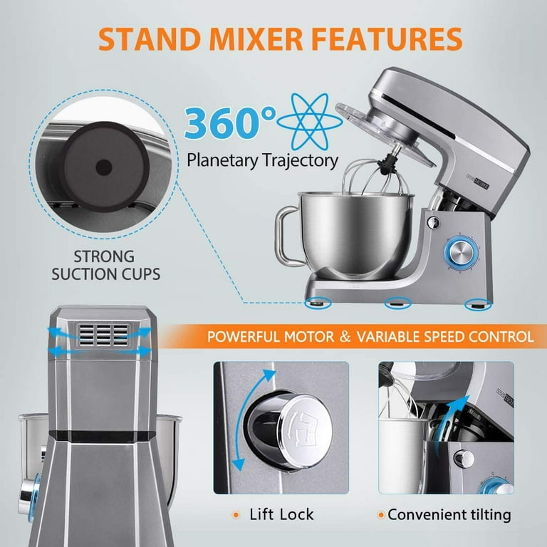 SPECSTAR 7.5 Quart Stand Mixer, 660W 6-Speed Electric SPECSTAR 7.5 Quart Stand Mixer, 660W 6-Speed Electric