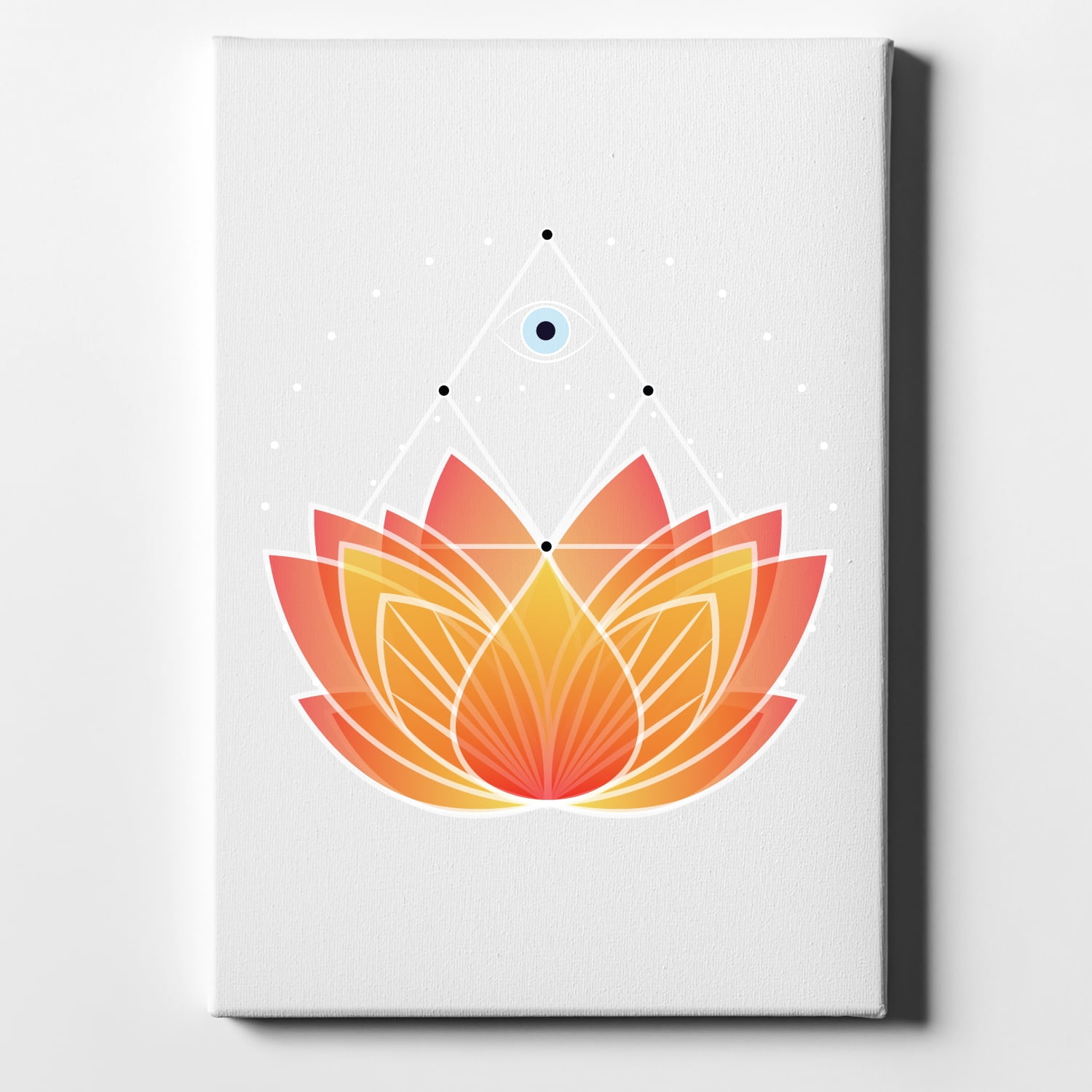 Lotus Flower and Third Eye - 11" x 14" - Decorative Canvas Wall Art ...