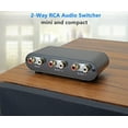 2-Way RCA Stereo Audio Switch Input Signal Source Switcher Selector ...