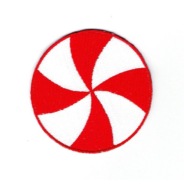 Large - 3" - Red Peppermint Candy - Christmas - Iron on Applique ...