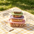 Bento Box Four Piece Set Squared Colored Fresh Keeping Lunch Box For ...