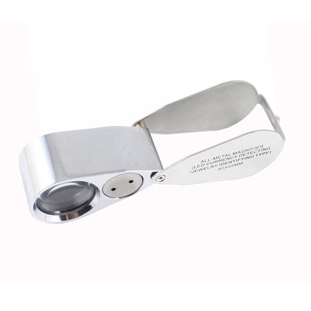SHAR One Piece 40X Magnifying Glass Full Metal Illuminated Jewelry ...