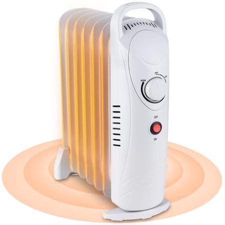 Oil Filled Radiator Heater, Small Portable Space Heater with Adjustable ...