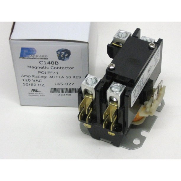 C140B Contactor Single One 1 Pole 40 Amps 120 Volts A/C Air Conditioner ...