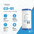 Viqua C2-01 Carbon Block Filter, 10 x 4.5 In, 10 Micron, NSF Certified ...
