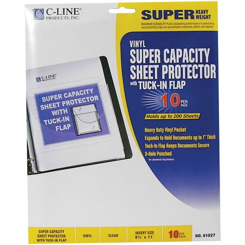 C-Line Super Capacity Super Heavyweight Vinyl Sheet Protectors with ...