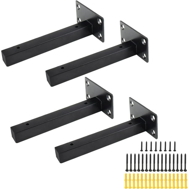 HSHDLDF 4 Pcs Floating Shelf Bracket 6 Inch Shelf Brackets Heavy Duty ...