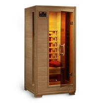 Heat Wave 1-2-Person Infrared Sauna Room with 4 Low-EMF Carbon Heaters, Audio System, Canadian ...