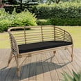 TK Classics Outdoor Aluminum-Wicker Frame Loveseat with Cushion in ...