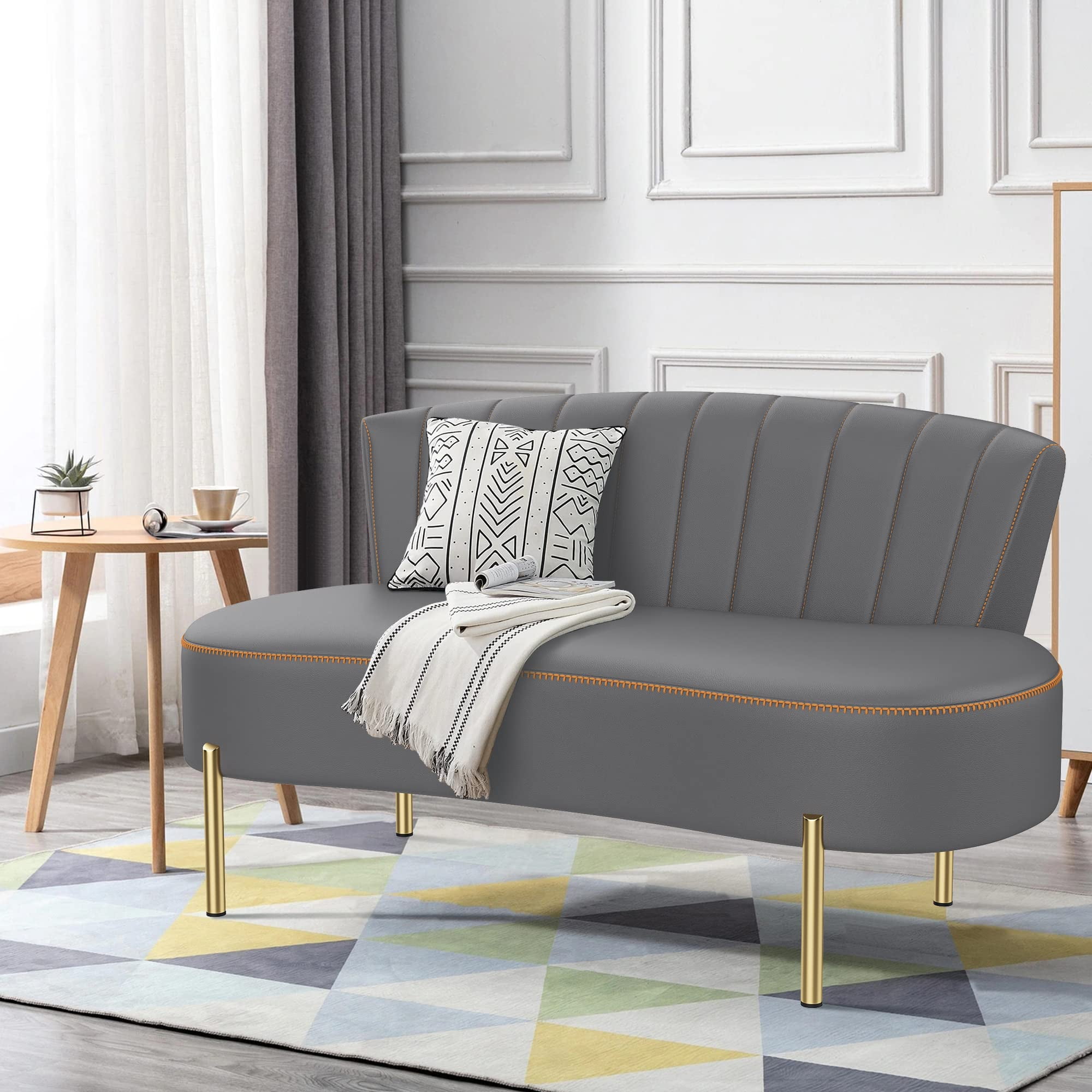 Small Loveseat Settee Upholstered Sofa Couch Banquette Bench Ottoman ...